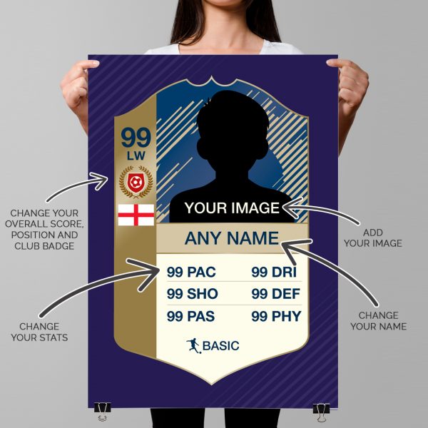 Personalised FIFA Card Poster | Custom FIFA Ultimate Team Card