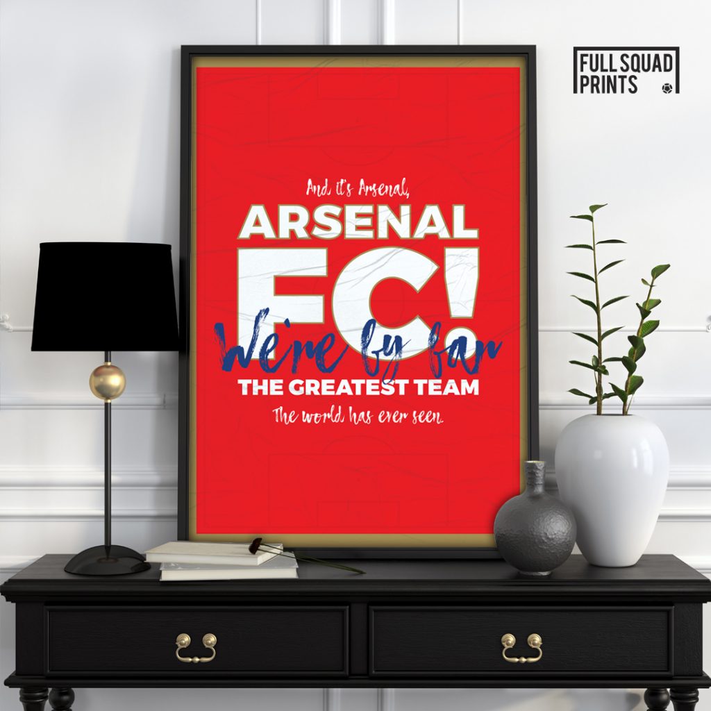 Arsenal Football Poster (Chant) - Football Gifts, Football Posters ...
