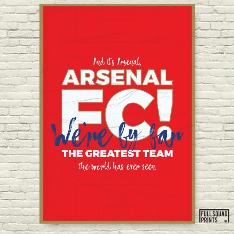 Arsenal Football Poster (Chant) - Football Gifts, Football Posters ...