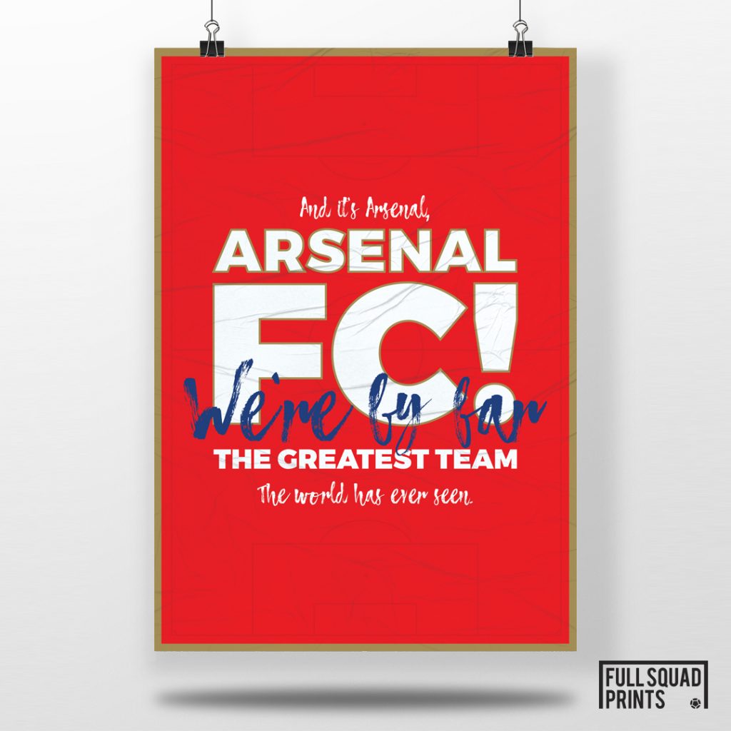 Arsenal Football Poster (Chant) - Football Gifts, Football Posters ...