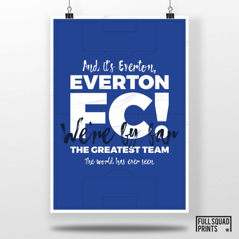 Everton Football Poster Chant - Football Gifts, Football Posters ...